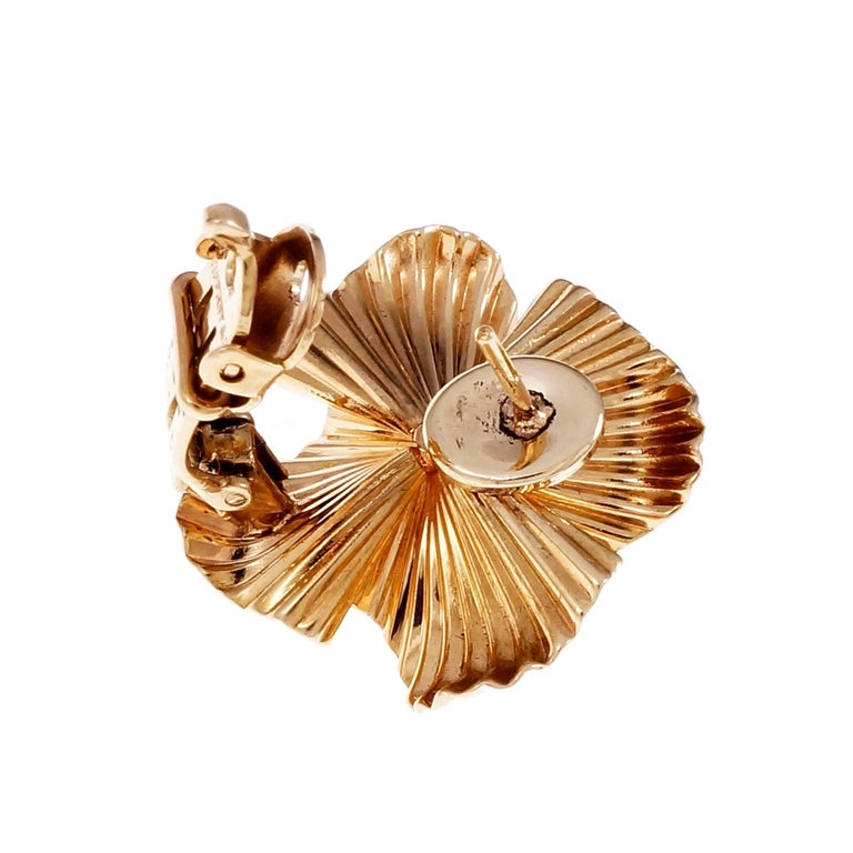 Tiffany and Co. Gold Clip Post Earrings at 1stDibs