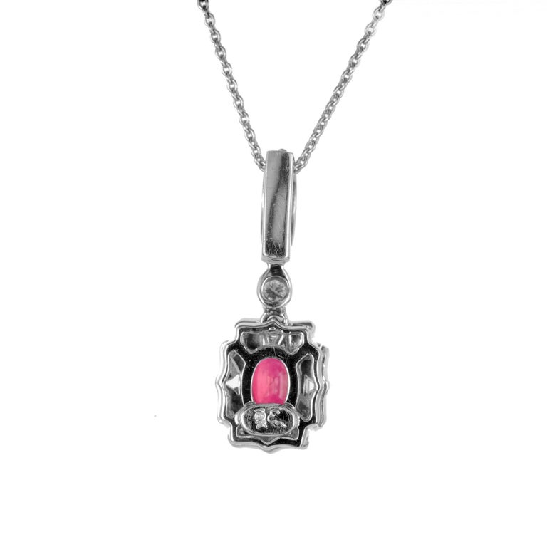 .90 Carat Oval Bright Red Ruby Diamond Gold Pendant Necklace at 1stDibs ...