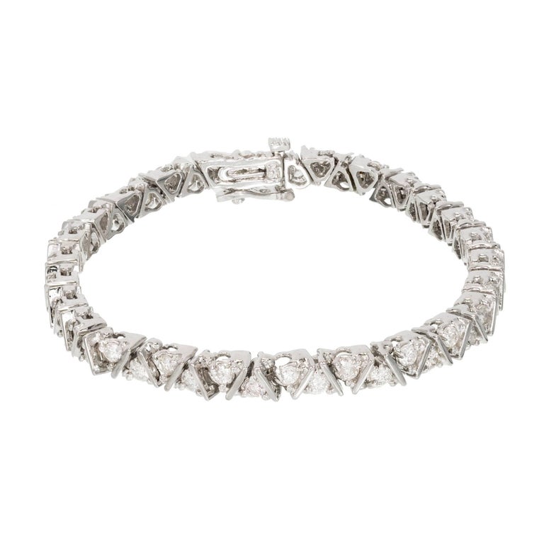 2.00 Carat Diamond Two-Row Gold Bracelet at 1stDibs