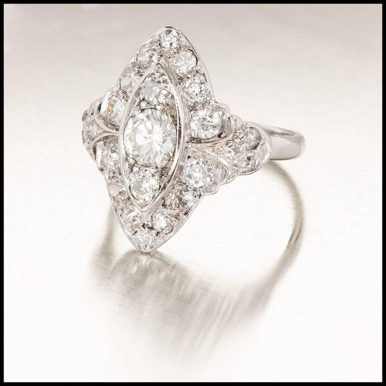 Art Deco .50 Carat Diamond Platinum Cocktail Dinner Ring at 1stDibs ...