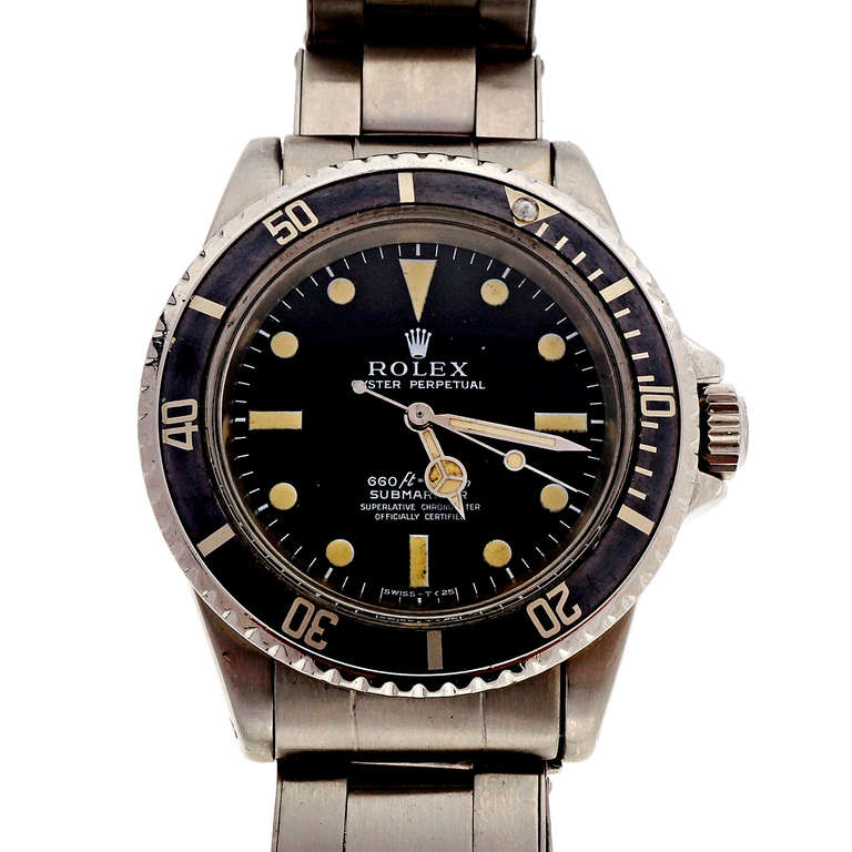 Rolex Stainless Steel No-Date Submariner Wristwatch Ref 5512 at 1stDibs