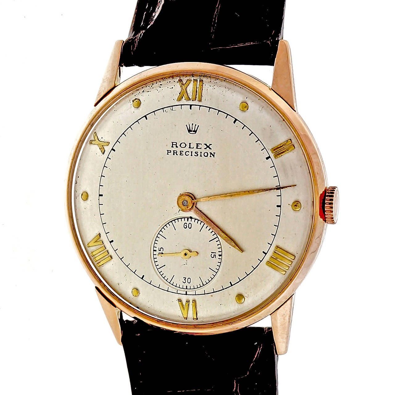 Rolex Rose Gold Precision Super Balance Wristwatch Ref 3667 For Sale at ...