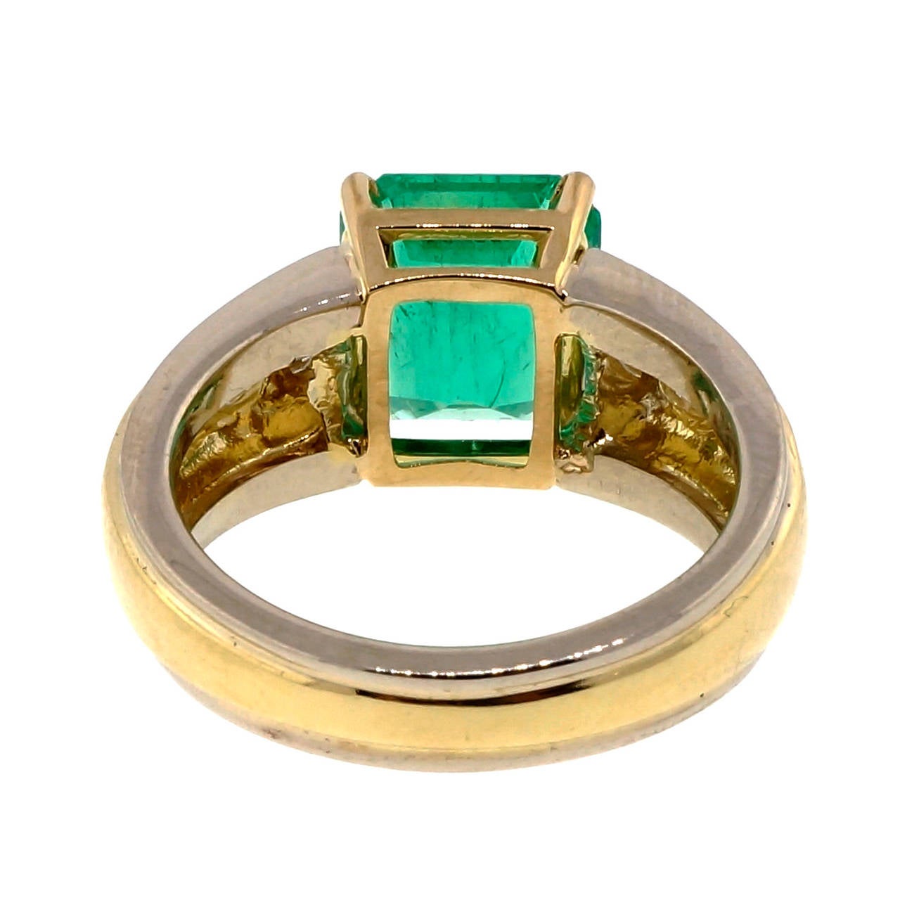Columbian 4 02ct Emerald Diamond Yellow White Gold Engagement Ring For