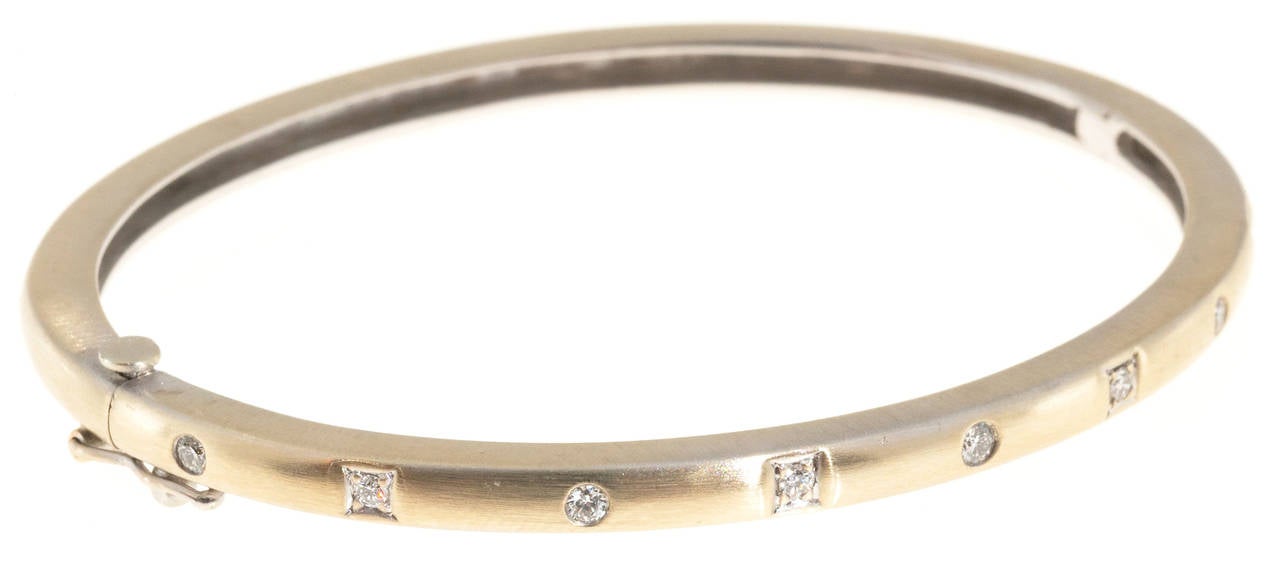 Diamond Gold Hinged Bangle Bracelet at 1stDibs | diamond hinged bangle ...