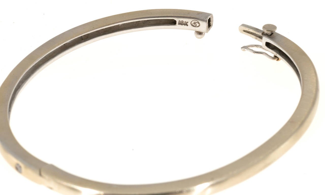 Diamond Gold Hinged Bangle Bracelet at 1stDibs | diamond hinged bangle ...