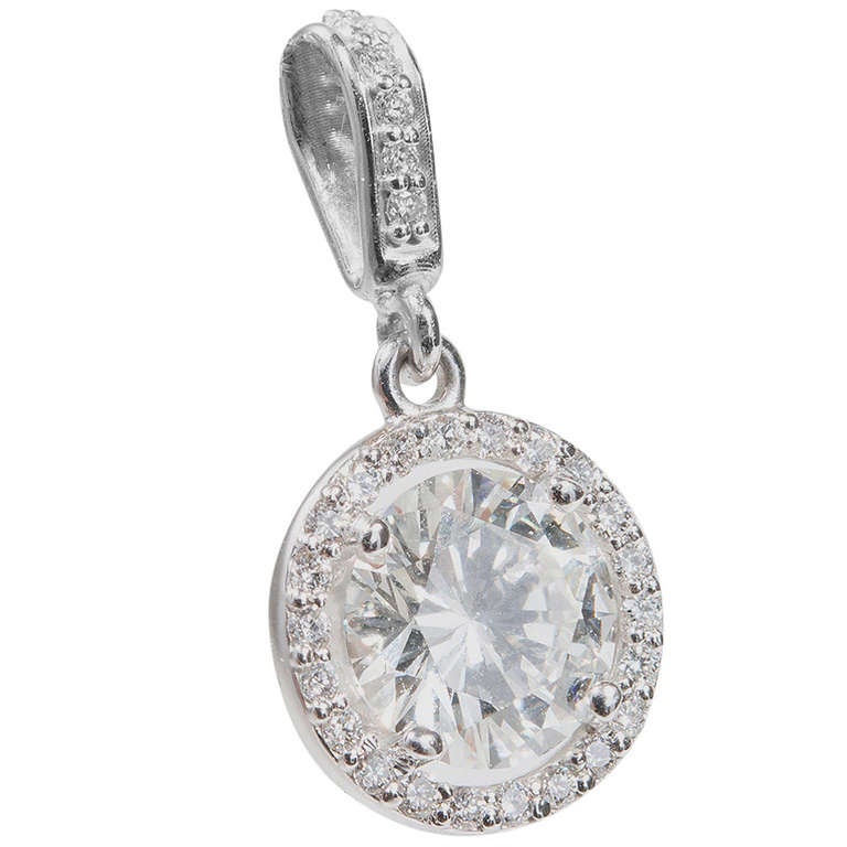 Diamond Halo Pendant at 1stDibs