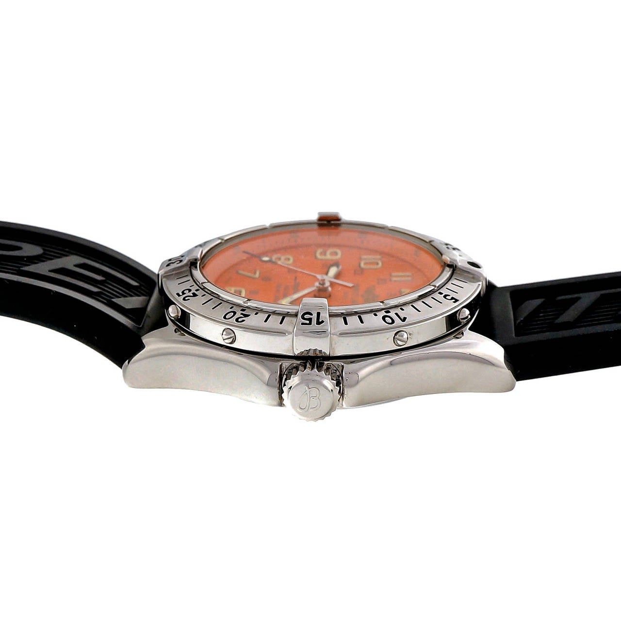 Breitling Stainless Steel Superocean Automatic Orange Dial Wristwatch ...