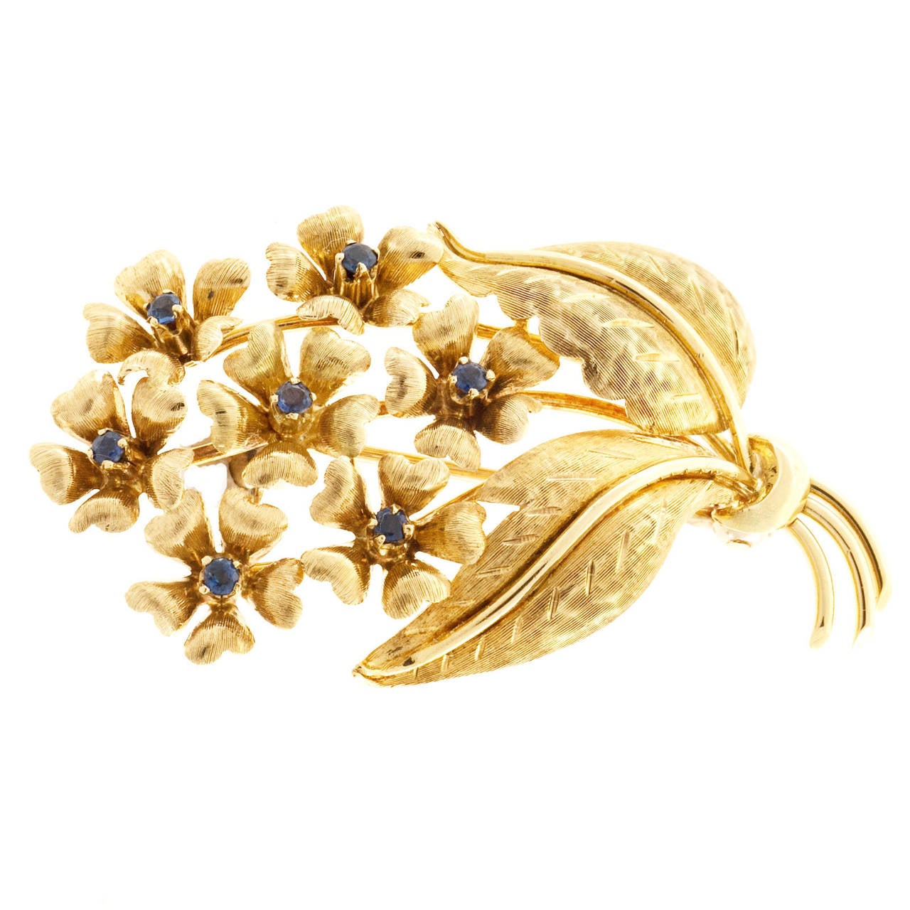 Tiffany and Co. Multi Gem Floral Pin For Sale at 1stDibs