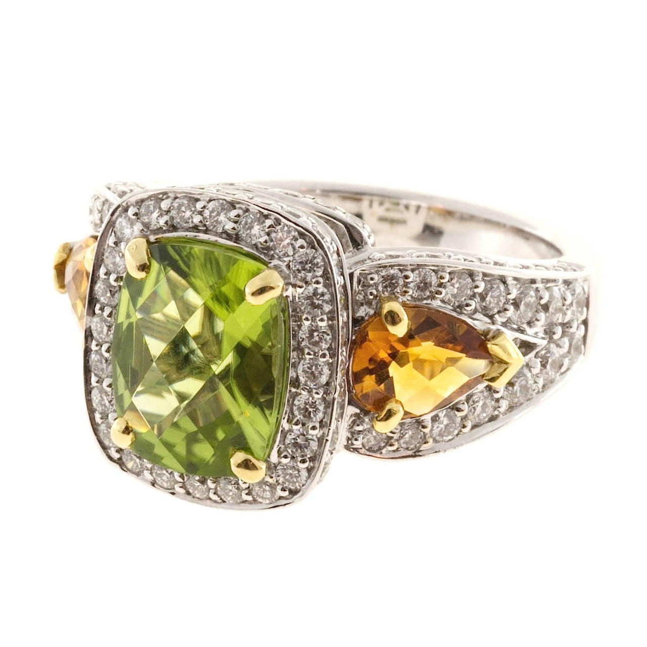 CHARLES KRYPELL Sapphire Diamond Yellow Gold Ring at 1stdibs