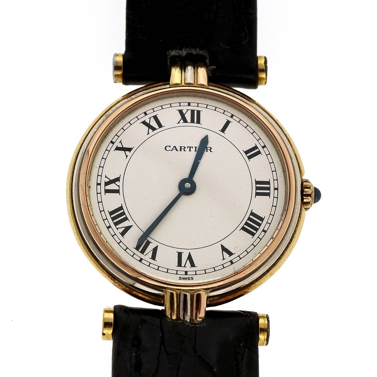 Cartier Lady's Tri-Color Gold Wristwatch at 1stDibs