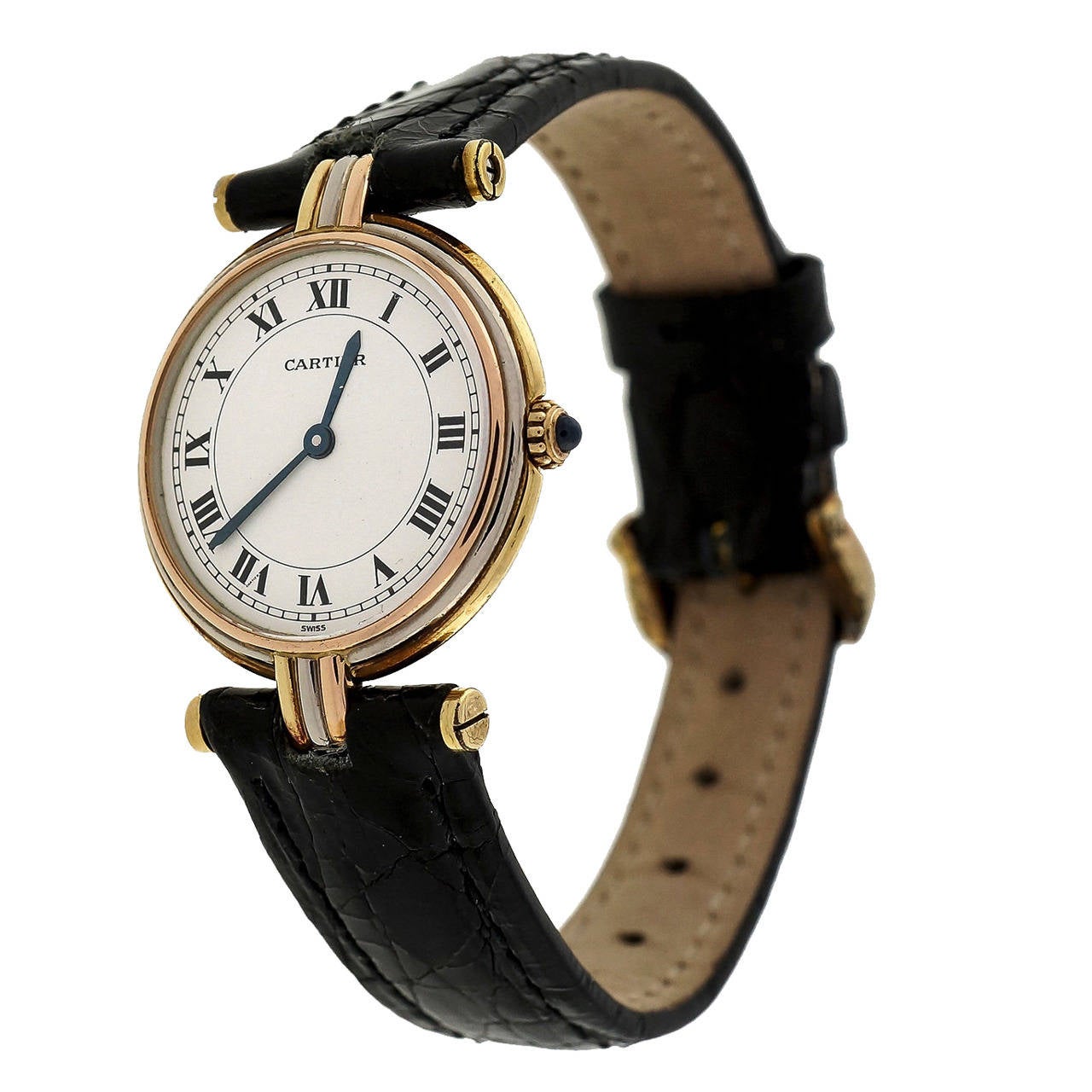 Cartier Lady's Tri-Color Gold Wristwatch at 1stDibs