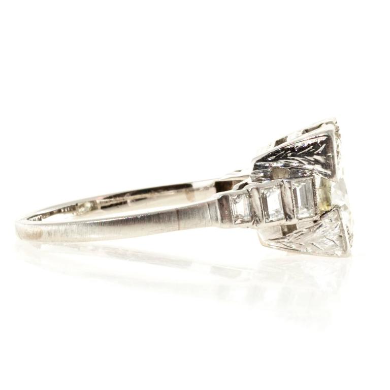 Transitional Cut Diamond Baguette Platinum Ring For Sale at 1stDibs ...