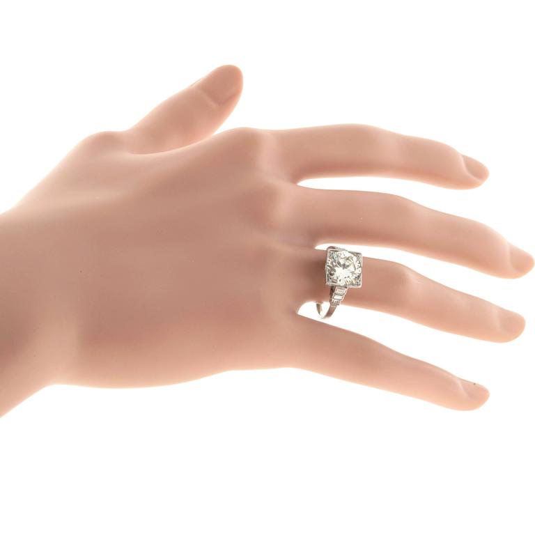 Transitional Cut Diamond Baguette Platinum Ring For Sale at 1stDibs ...