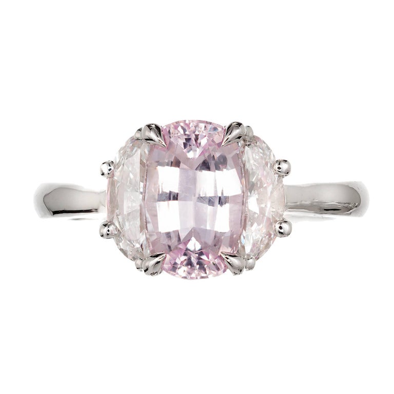 Peter Suchy 2.24 Carat Pink Cushion Sapphire Diamond Platinum ...