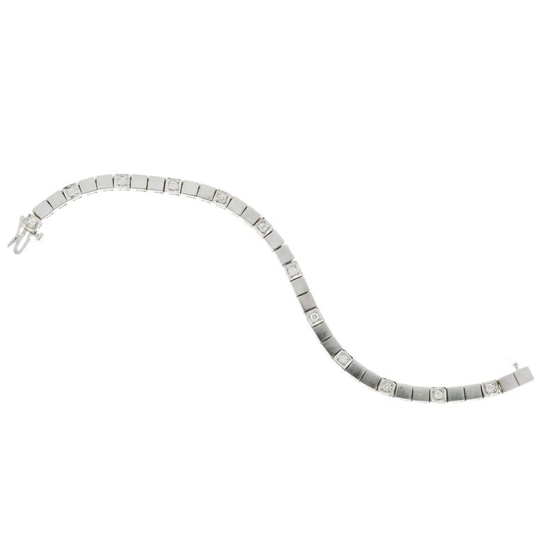 Diamond Gold Hinged Box Link Bracelet For Sale at 1stDibs