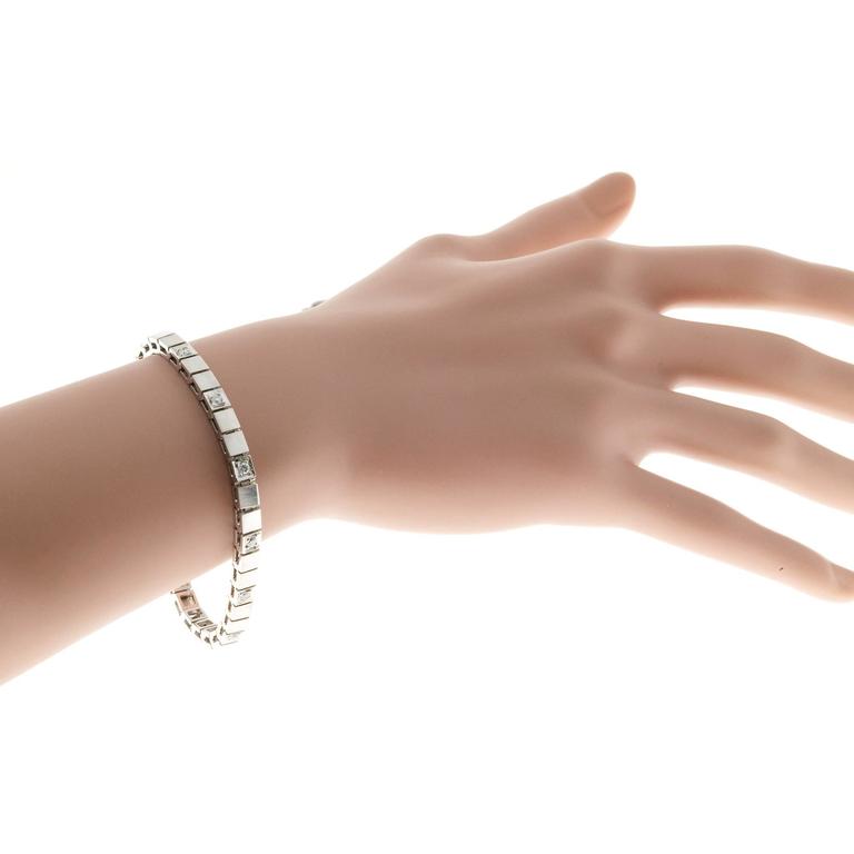 Diamond Gold Hinged Box Link Bracelet For Sale at 1stDibs