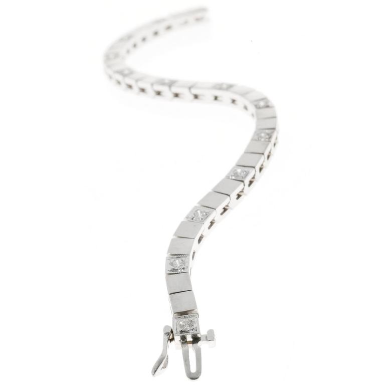 Diamond Gold Hinged Box Link Bracelet For Sale at 1stDibs