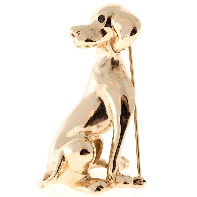 Sapphire Gold Labrador Retriever Dog Pin at 1stDibs