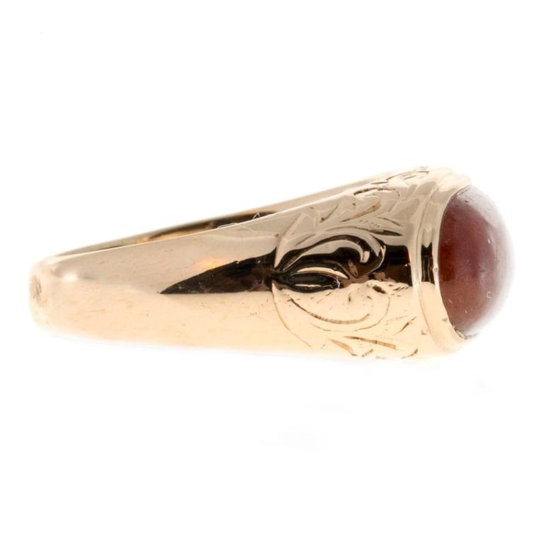 Brown Jadeite Jade Gold Saddle Ring at 1stDibs | brown jade ring
