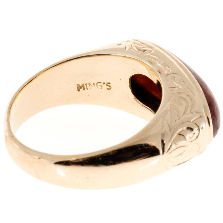 Brown Jadeite Jade Gold Saddle Ring at 1stDibs | brown jade ring