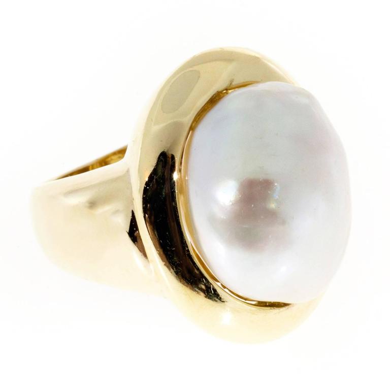 Large South Sea Pearl Gold Ring at 1stDibs