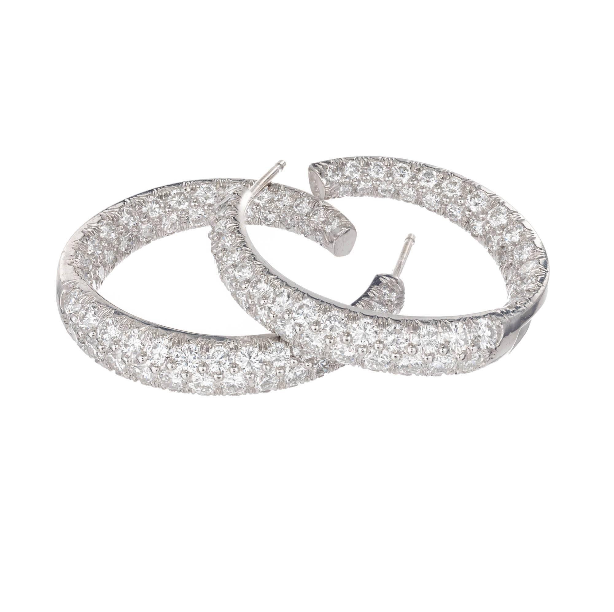 Diamond Scene 3.91 Carat Diamonds Gold Swirl Hoop Earrings For Sale at ...