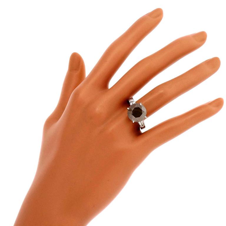 Natural Grey Diamond Platinum Engagement Ring at 1stDibs | fancy grey ...