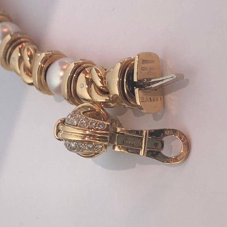 18 Karat Yellow Gold Bulgari Passo Doppio Necklace and Earrings Set at ...