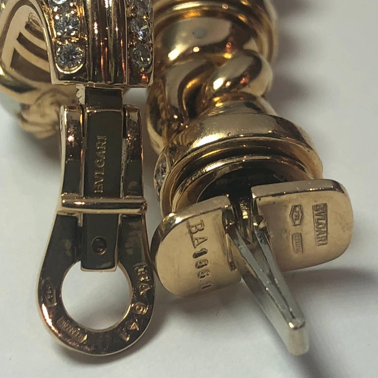 18 Karat Yellow Gold Bulgari Passo Doppio Necklace and Earrings Set at ...