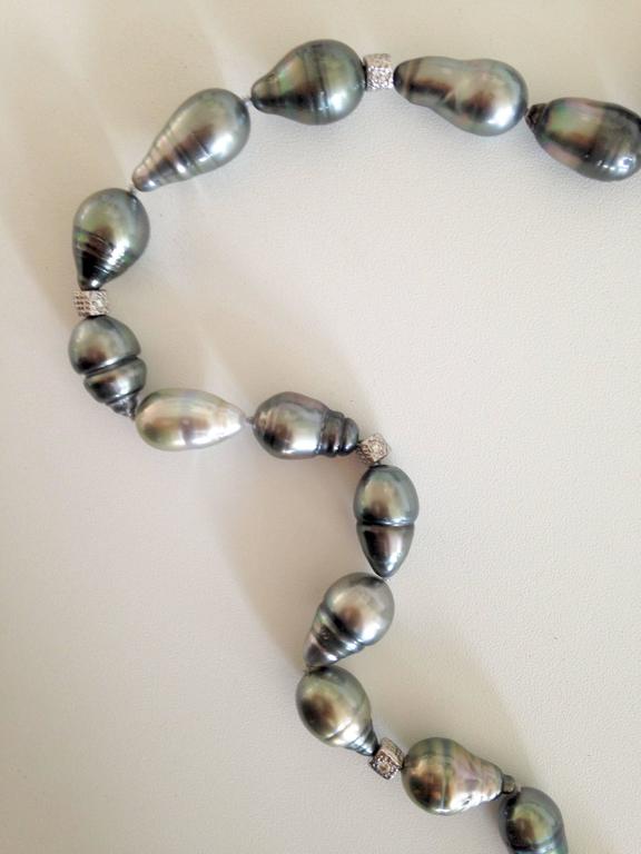 Roaring Twenties Black Tahitian Pearl Necklace For Sale at 1stDibs