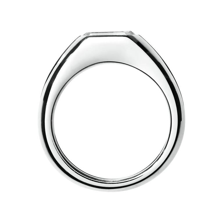 Renesim Broad 2 Carat Emerald Cut Diamond Platinum Ring For Sale at 1stDibs