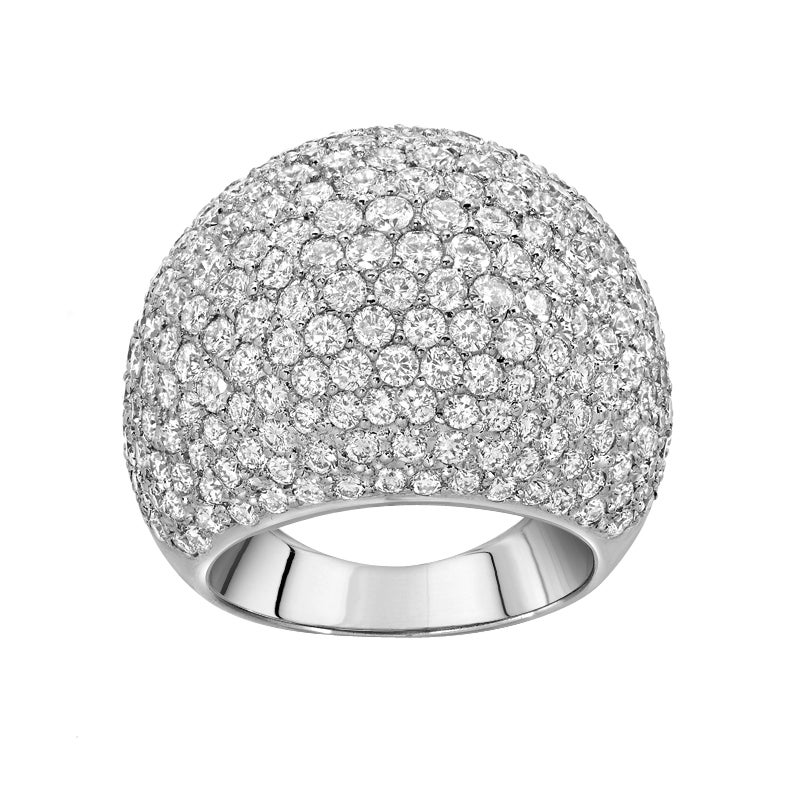 Cartier Magnificent Diamond Gold Dome Ring For Sale at 1stDibs