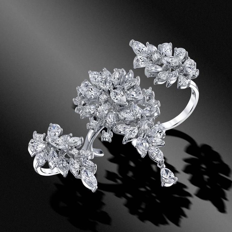 Jewelerette Three-Finger Diamond Gold Ring at 1stDibs | three finger ...