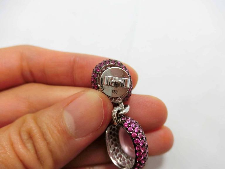 18 Karat White Gold Pink Sapphire Ruby Rose Quartz White Gold Oval ...