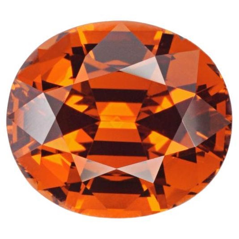 Mandarin Garnet Ring Gem 6.75 Carat Oval Loose Gemstone at 1stDibs