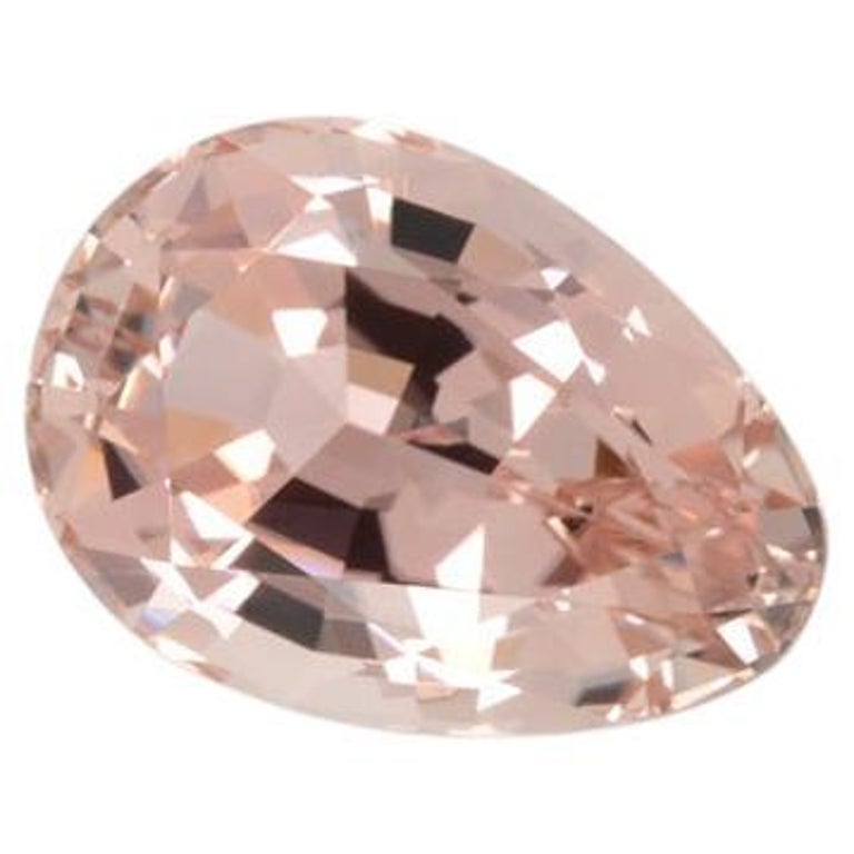 Peach Tourmaline Ring Gem 10.36 Carat Antique Pear Shape Loose Gemstone ...