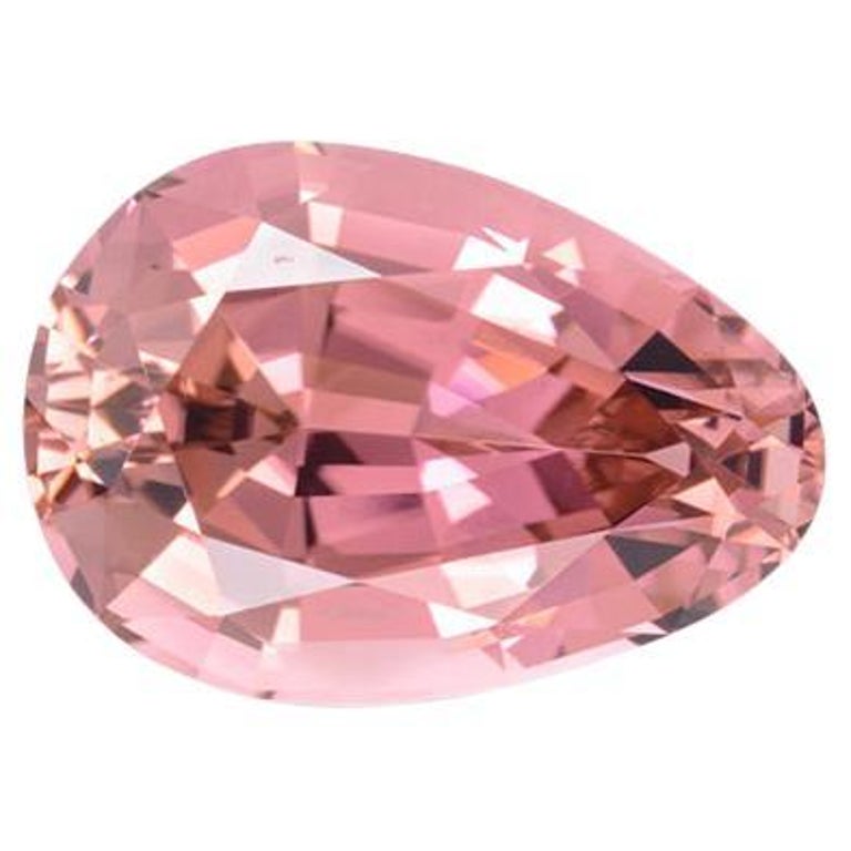 Peach Tourmaline Ring Gem 8.26 Carat Antique Pear Shape Loose Gemstone ...