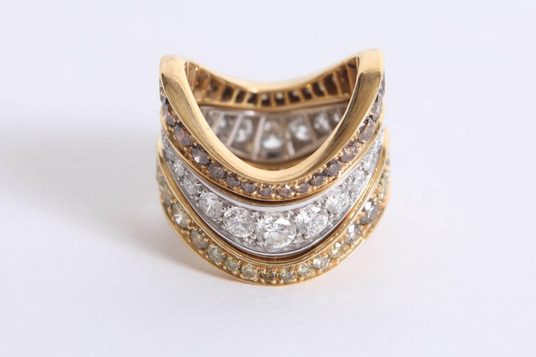 Linden Tree Green, Chocolate and White Diamonds, Twisted Rings by ...