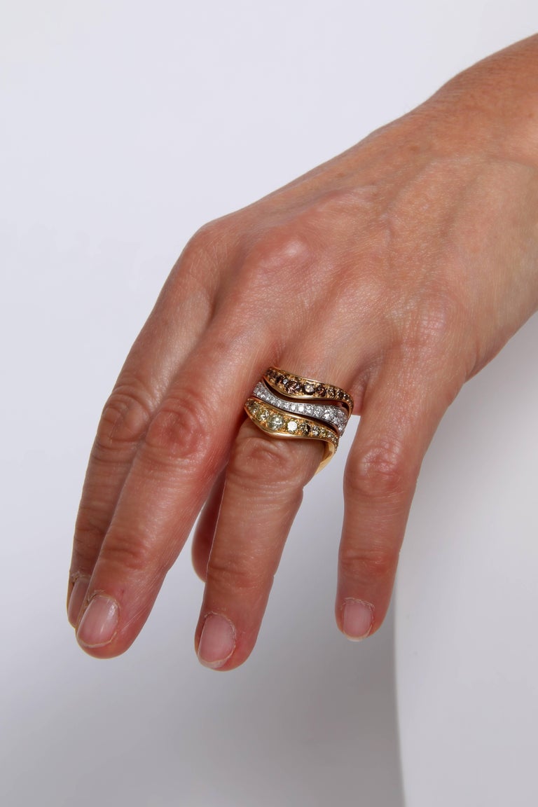 Linden Tree Green, Chocolate and White Diamonds, Twisted Rings by ...