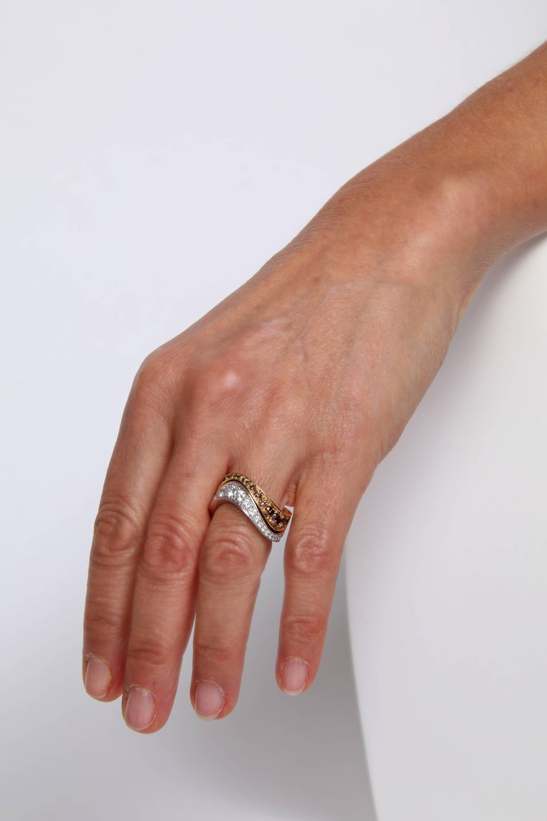 Linden Tree Green, Chocolate and White Diamonds, Twisted Rings by ...