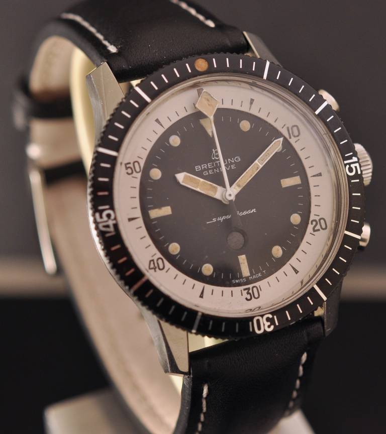 Breitling Stainless Steel Super Ocean Diver's Chronograph Wristwatch ...