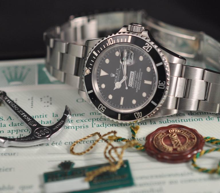 Rolex Stainless Steel Submariner Comex Wristwatch Ref 168000 For Sale ...