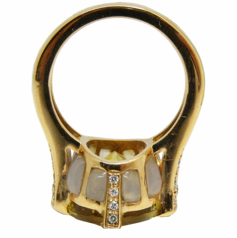 Berca Original 1950s Yellow Beryl Champaigne Diamond Crown Shaped ...