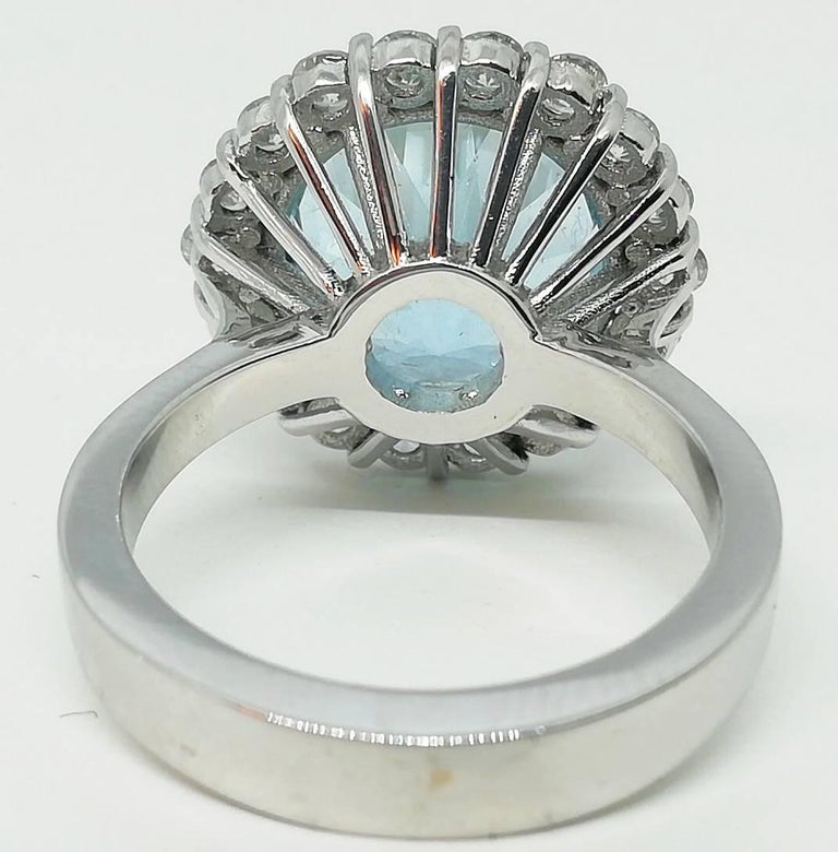 5.98 Carat Brilliant Cut Brazilian Aquamarine Diamond Cocktail ...