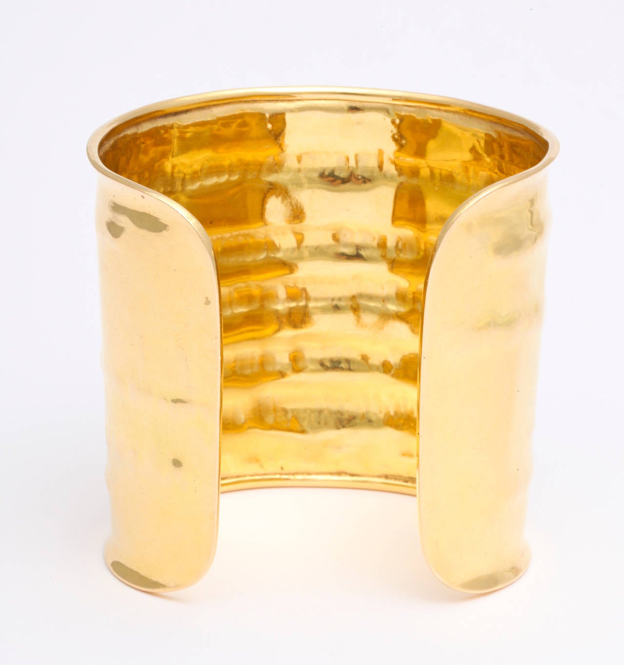 Wide Gold Hand Made Cuff Bracelet at 1stDibs