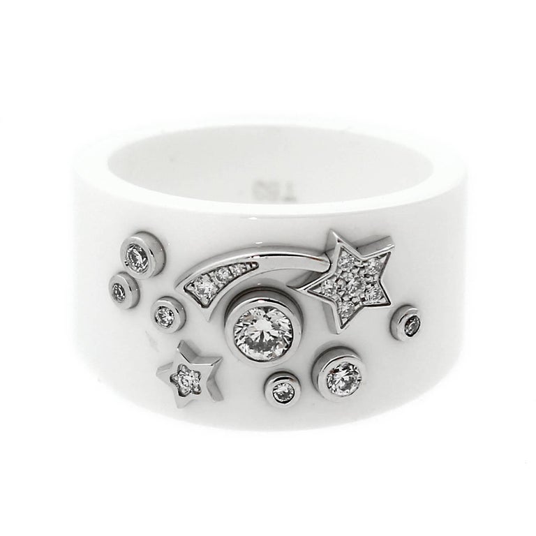 Chanel Comete Ceramic Large Diamond Ring at 1stDibs