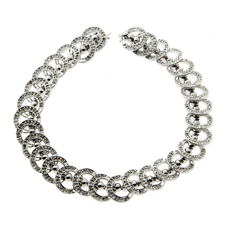 Round Diamond White Gold Bracelet For Sale at 1stDibs
