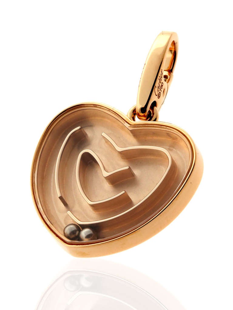 Cartier Heart Labyrinth Pendant Necklace in Rose Gold at 1stDibs