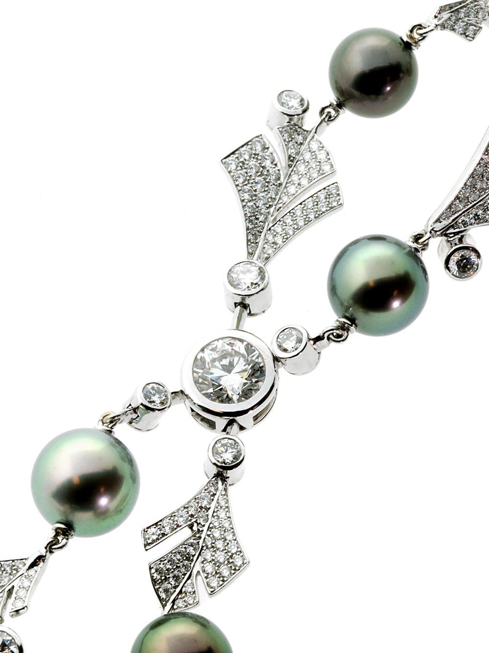 Magnificent Chanel Pearl Diamond White Gold Bracelet at 1stDibs