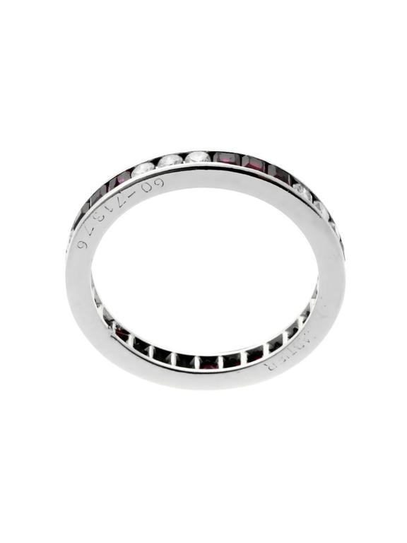 Cartier Diamond Ruby Platinum Eternity Band Ring at 1stDibs